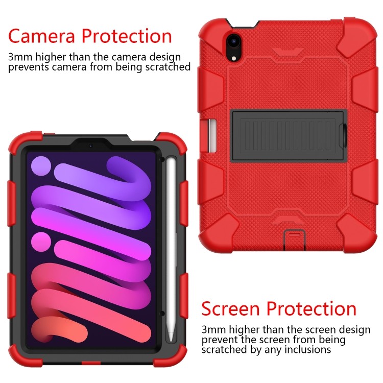 Противоударный чехол Two-Color Robot для iPad mini 6 - черно-красный ...