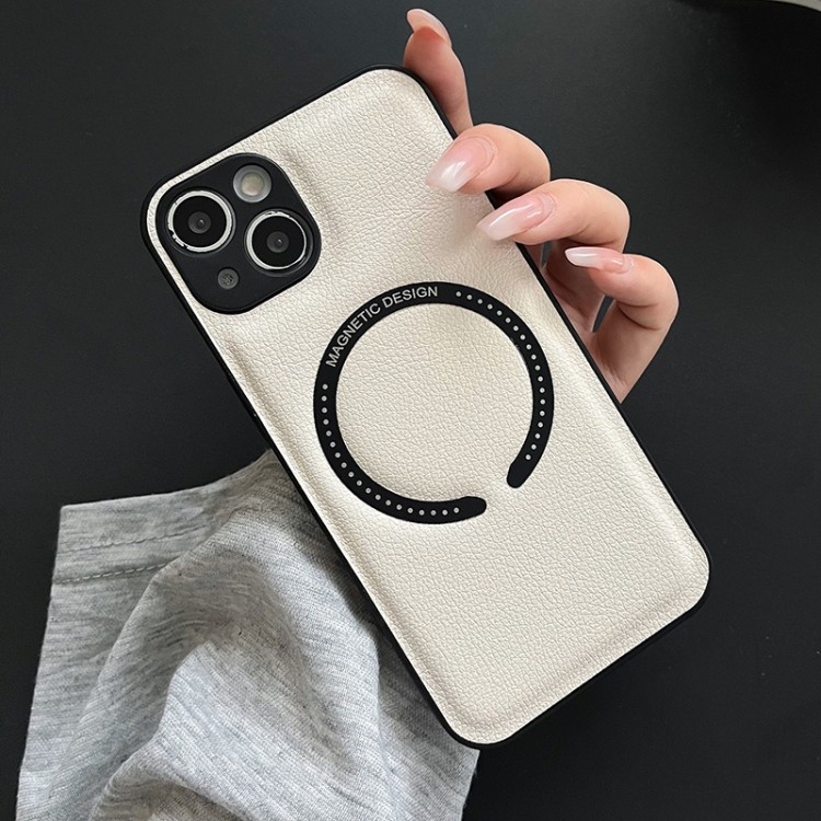 Противоударный чехол Litchi Texture Magsafe для iPhone 14 Pro Max ...